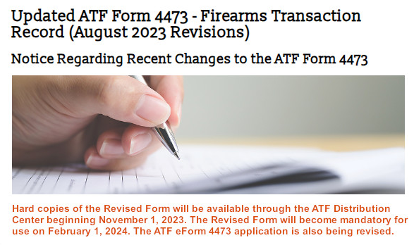 Updated ATF Form 4473 - Firearms Transaction Record (August 2023 ...